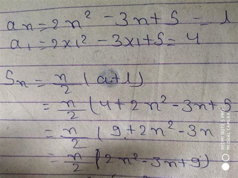 find the sum of n terms of the series whose nth term is 2n