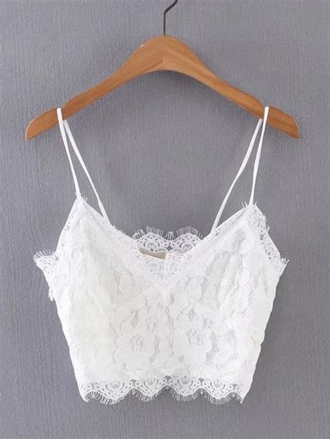 White Lace Crop Top Tank