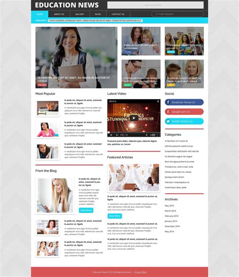 education news wordpress bootstrap responsive theme