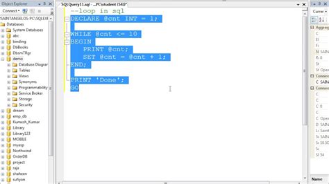 loop in sql youtube