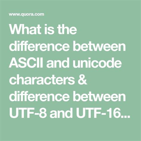 what is the difference between ascii and unicode