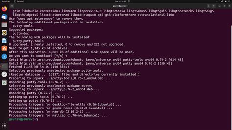 how to install putty on ubuntu geeksforgeeks