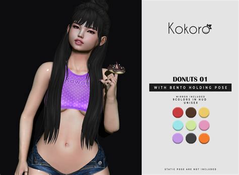 Second Life Marketplace Kokoro Poses Donuts 01 Holding Bento Pose
