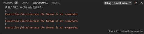 vscode debug java console input evaluation failed because