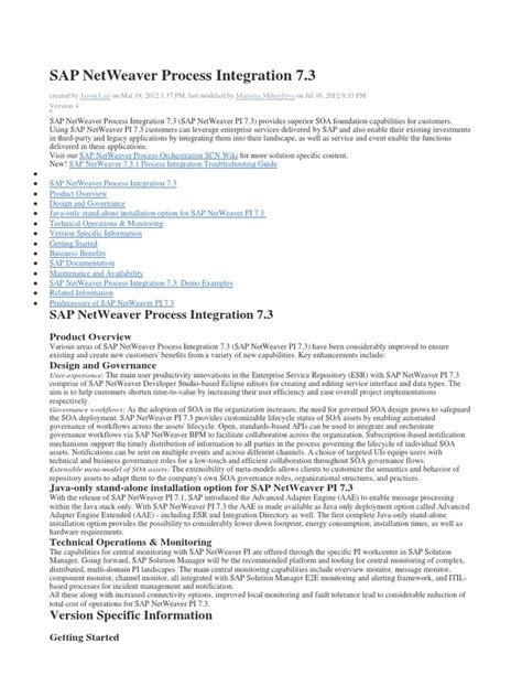 sap netweaver process integration 7 3 sap se service