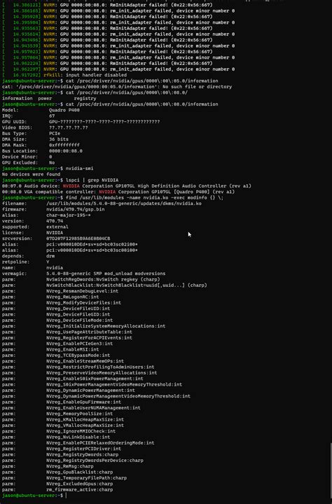 nvidia quadro p400 not working on ubuntu server via gpu pcie