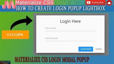 how to create simple login popup box using