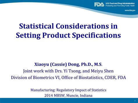 ppt statistical considerations in setting product specifications