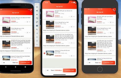 a clone of lazada cart page using flutter