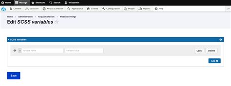 creating scss variables acquia cohesion docs
