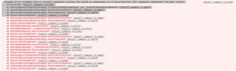 element type is invalid expected a string error when used with