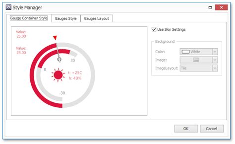 gauge styles and style manager winforms controls