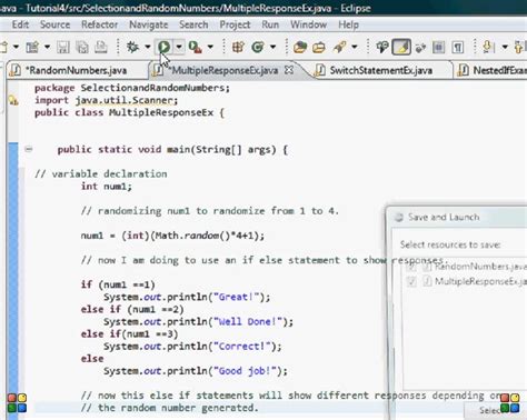 simple java tutorial randomizing numbers multiple response switch