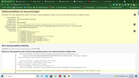noreversematch at accounts login in django stack overflow