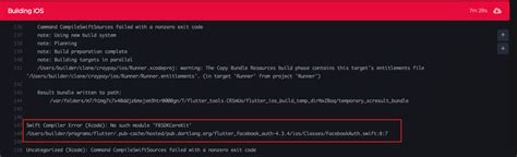 swift compiler error xcode no such module fbsdkcorekit · issue