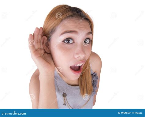 Woman Cupping Hands And Interacting With Transition Effect Stock Image