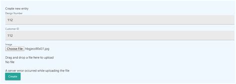 a server error occurred while uploading the file no request being