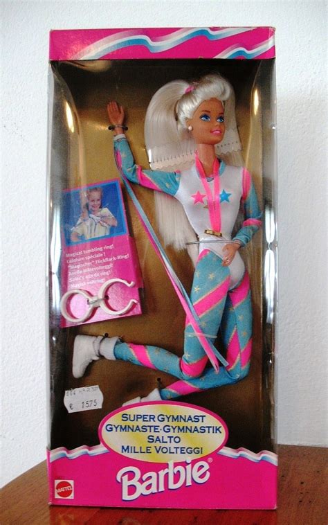 Super Gymnast Barbie Tumbling W Ring Doll 1995