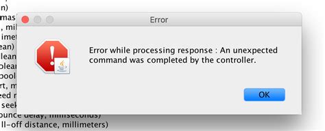 an unexpected command was completed by the controller after grbl1 1f