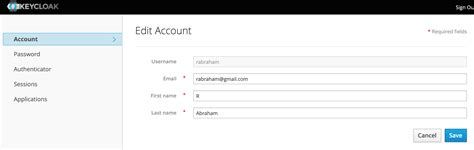 keycloak add common attributes to user account information stack