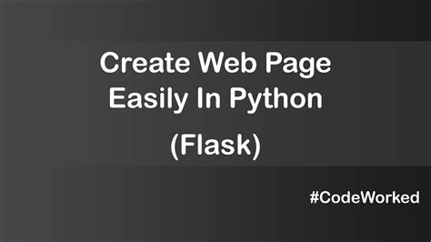 create website in python youtube