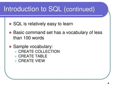 ppt dbs201 introduction to structured query language sql
