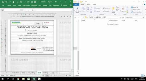 generate list of e certificate using ms excel like mail merge just a