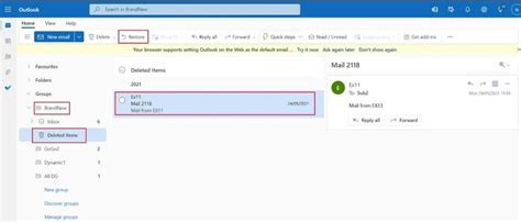restore deleted email conversations from microsoft 365 groups