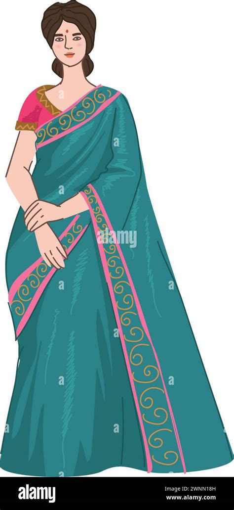 Saree Model Stock Vector Images Alamy