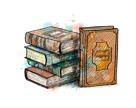 Premium Vector Stack Of Multi Colored Books From A Splash Of