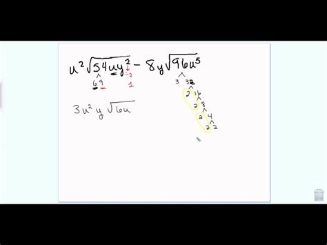 Simplifying A Sum Of Radical Expressions Wmv Youtube