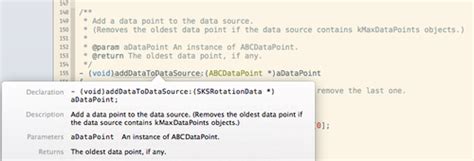 xcode show documentation for the custom classes itecnote