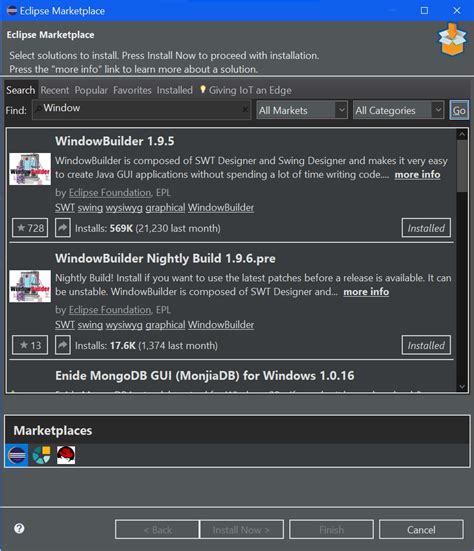 java in eclipse how do i get my newly installed window builder to