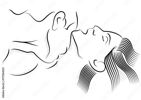 couple love having sex and kiss line art vector stock vector adobe