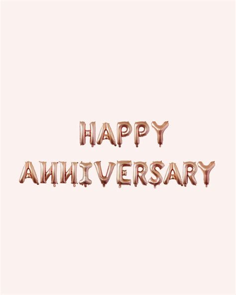 Happy Anniversary Balloons Rose Gold Letter Balloon Banner Etsy