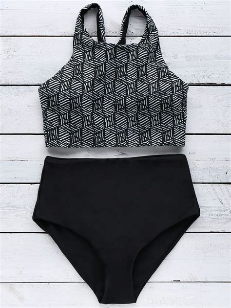 Fdxaoqy 2017 New Women Geometry Print Swimsuit Push Up Sexy Hang High