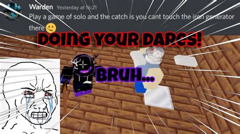 Doing Your Dares In Roblox Bedwars Youtube