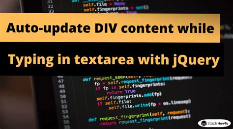 auto update div content while typing in textarea with jquery stackhowto