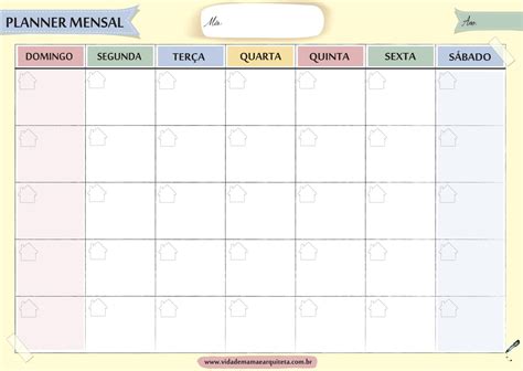 Planner Mensal Imprimir