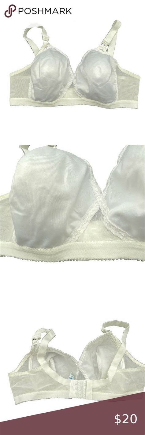 Vintage Bra 38c Playtex Cross Your Heart White Wire Free Wireless Soft