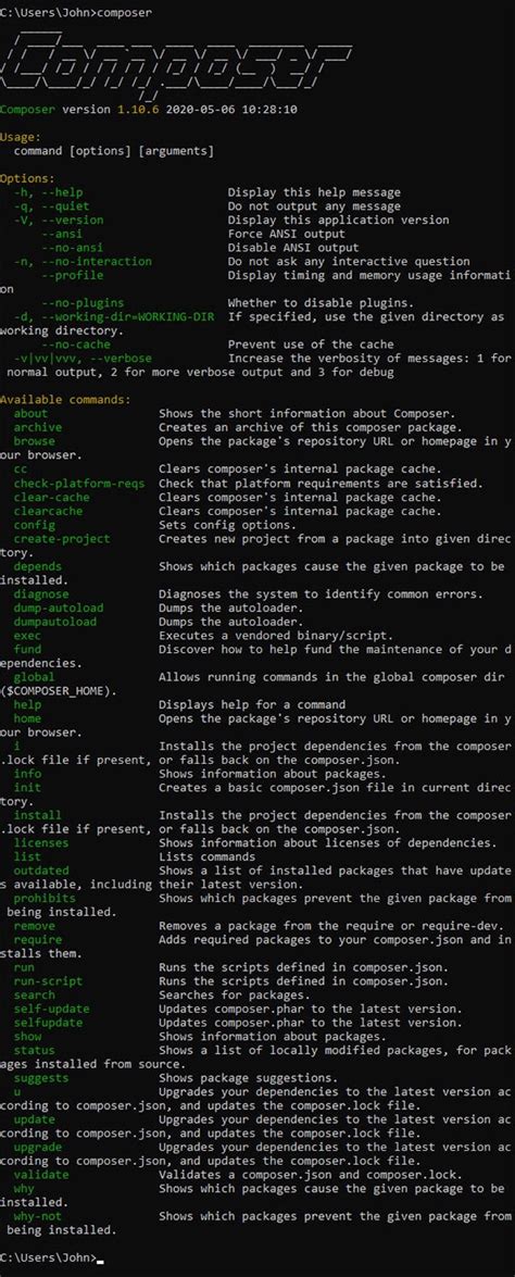 how to install the composer dependency manager on windows