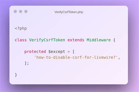 laravel livewire how to disable csrf token to embed a component on