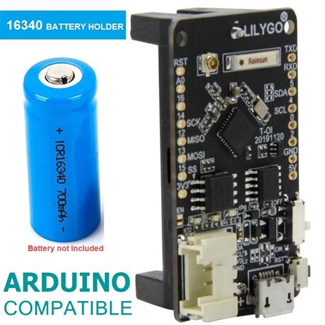 esp8266 module w 16340 rechargeable battery holder