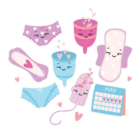 Premium Vector Vector Illustration Set Menstruation Period