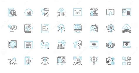 Cyber Security Linear Icons Set Encryption Firewall Malware
