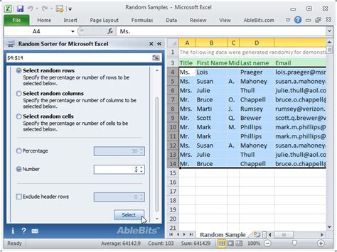 random sorter for microsoft excel v1 0 shareware download
