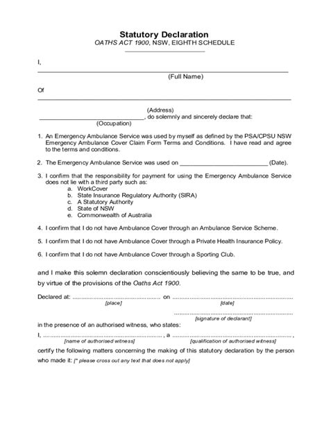Nsw Statutory Declaration Eighth Schedule Complete With Ease