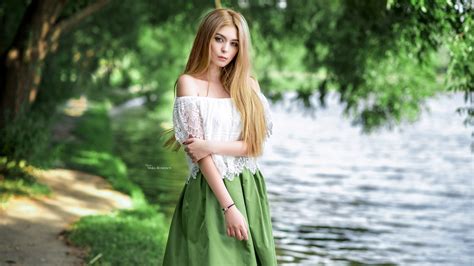 Women Women Outdoors Blonde Portrait Maksim Romanov Depth Of Field