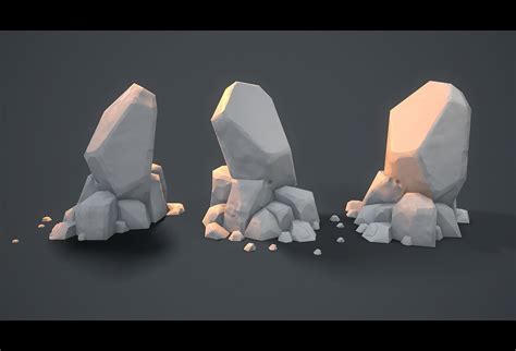 3d model modular rocks stylized cgtrader