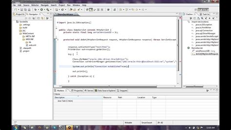 servlet with oracle database in eclipse youtube